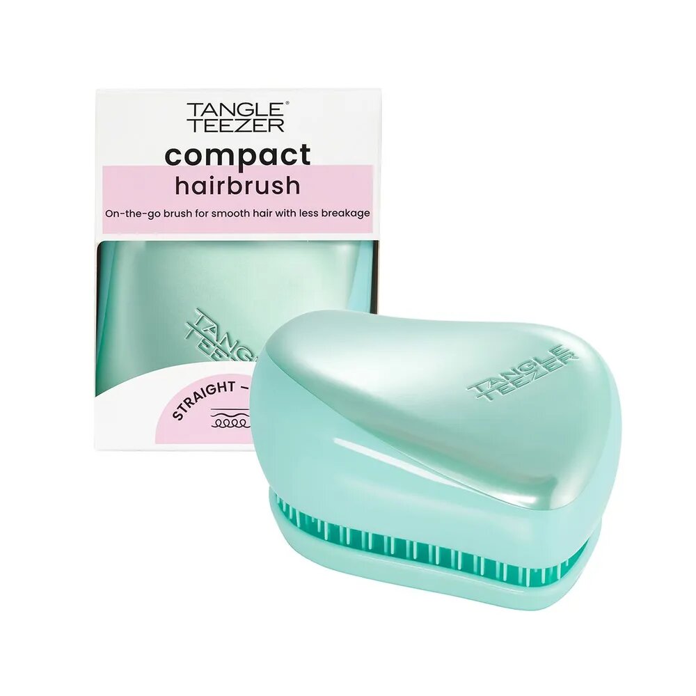 Расчёска Tangle Teezer "Compact Styler", мятная, Chrome, гибкая, двухуровневые зубцы