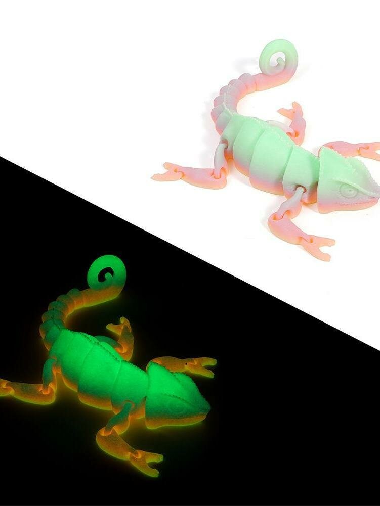 Игрушка подвижная фигурка ящерица Хамелеон