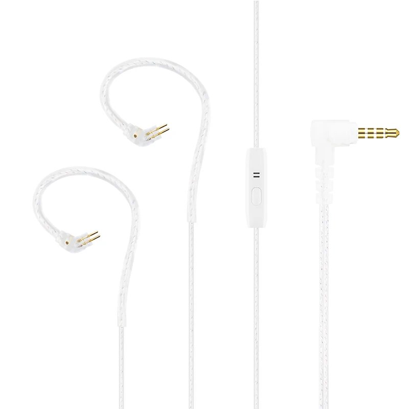 Кабель для наушников Fransun 3,5 мм/Type-C 0,75/0,78 мм 2PIN 5N OFC посеребренный кабель для обновления провод для наушников с микрофоном для KZ QDC