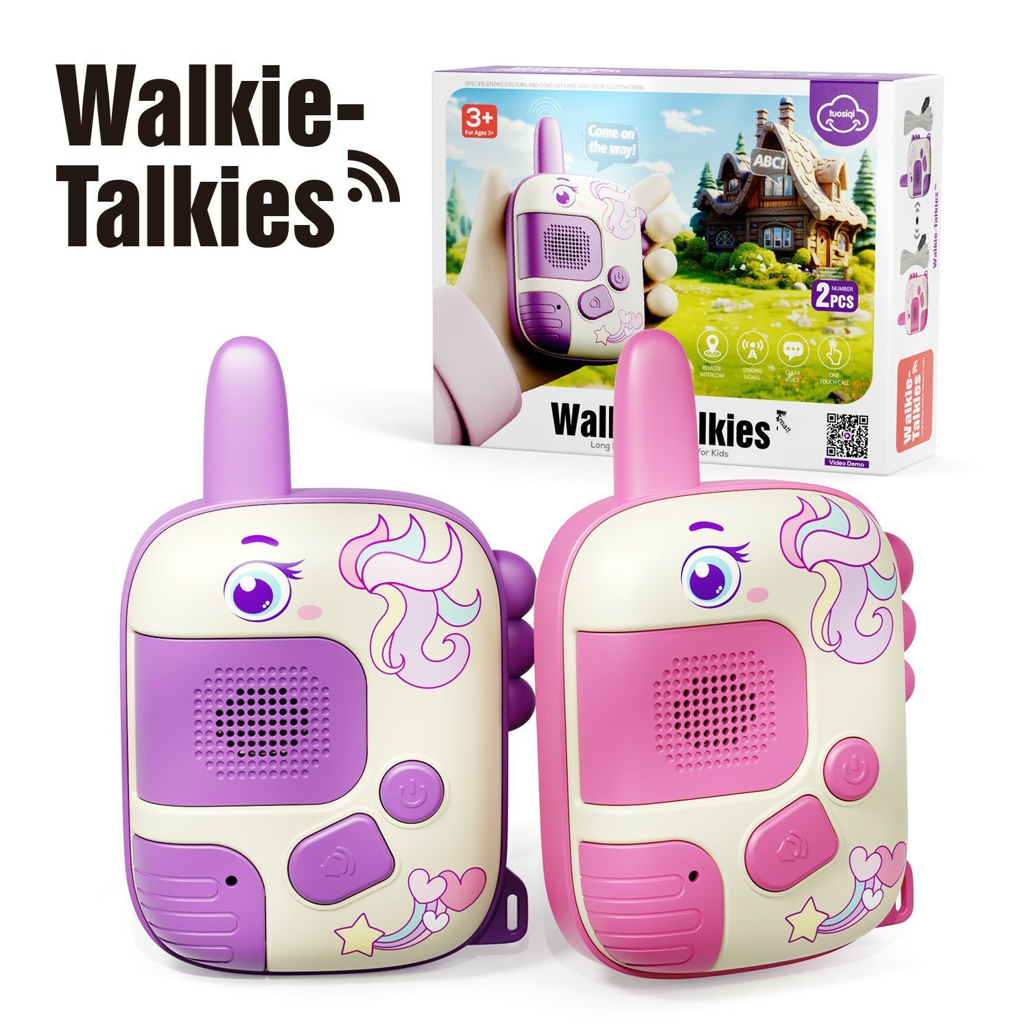 Walkie-Talkies для детей рация дистанционная беспроводная передача пейджер наружный диалог игрушка в стиле мультфильма ([английская версия] пони рация-0.170-0.200)
