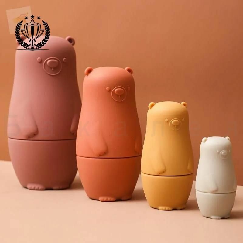 GM Детская развивающая матрешка; детские силиконовые игрушки (красная упаковка из 4 штук)