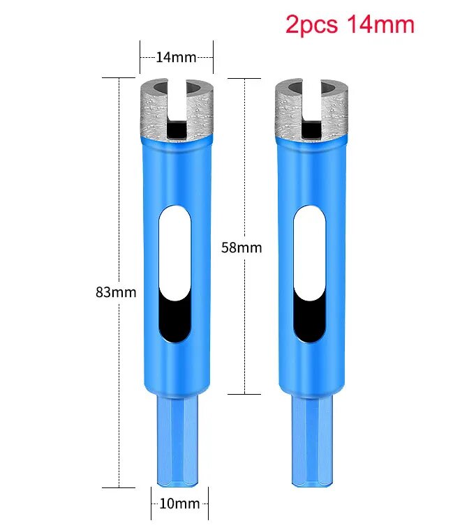 Алмазная коронка для сверления мрамора, гранита, кирпичной плитки, керамики, бетона, 6-100 14mm-2pcs