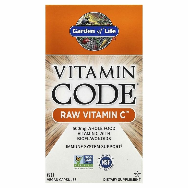 Garden of Life, Vitamin Code, Витамин C RAW, 60 капсул