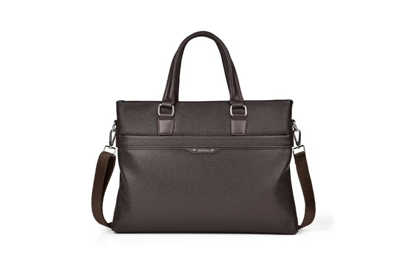Сумка-портфель MyPads из импортной эко-кожи для ноутбука с диагональю 1 / 13.3/14/15 дюймов темно-коричневого цвета