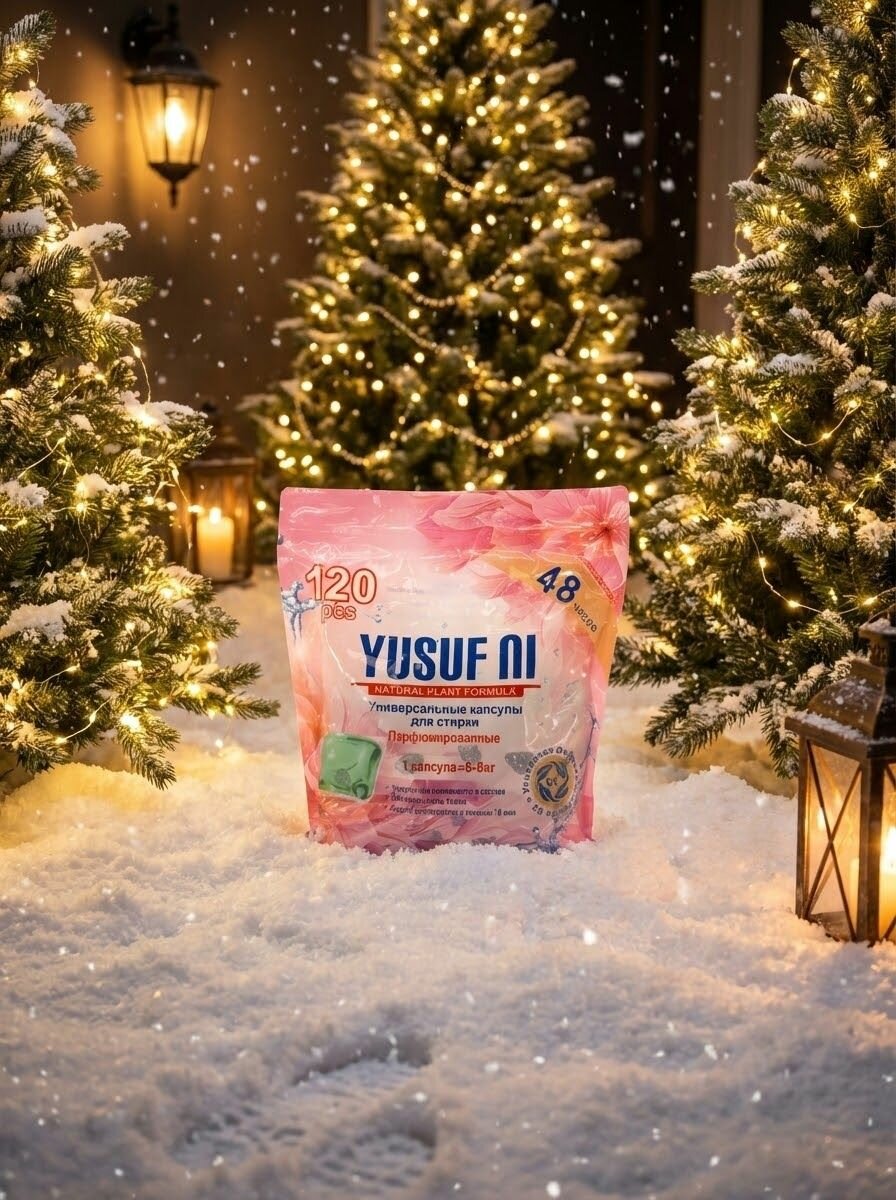Капсулы для стирки белья YUSUF NI 120 штук, концентрат, универсальные парфюмированные