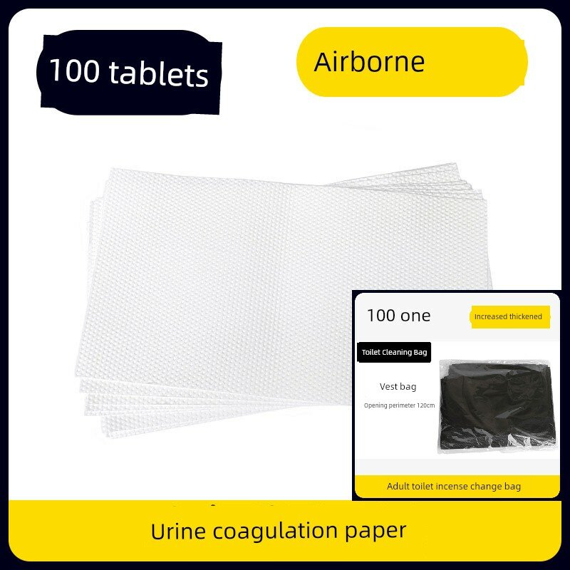 100 листов абсорбирующей бумаги + 100 взрослых мешков для туалета, аварийный кемпинг-набор, биоразлагаемое решение