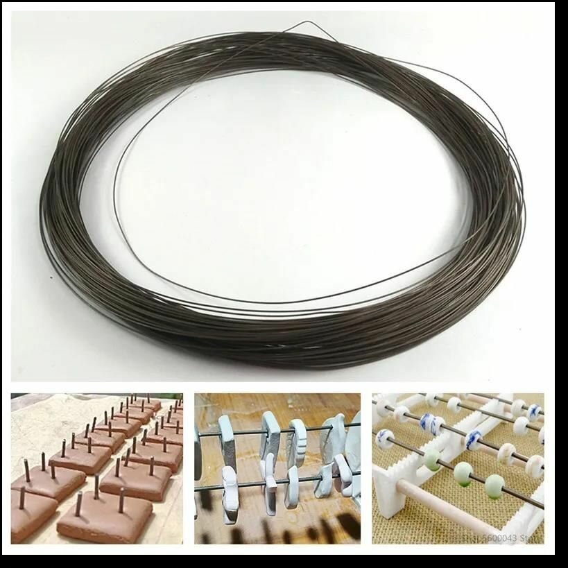 Вольфрамовая Проволока для Керамики Термостойкая 1600 , Инструмент для Подвесного Обжига Ювелирных Изделий,1,1mmx1m, прозрачный
