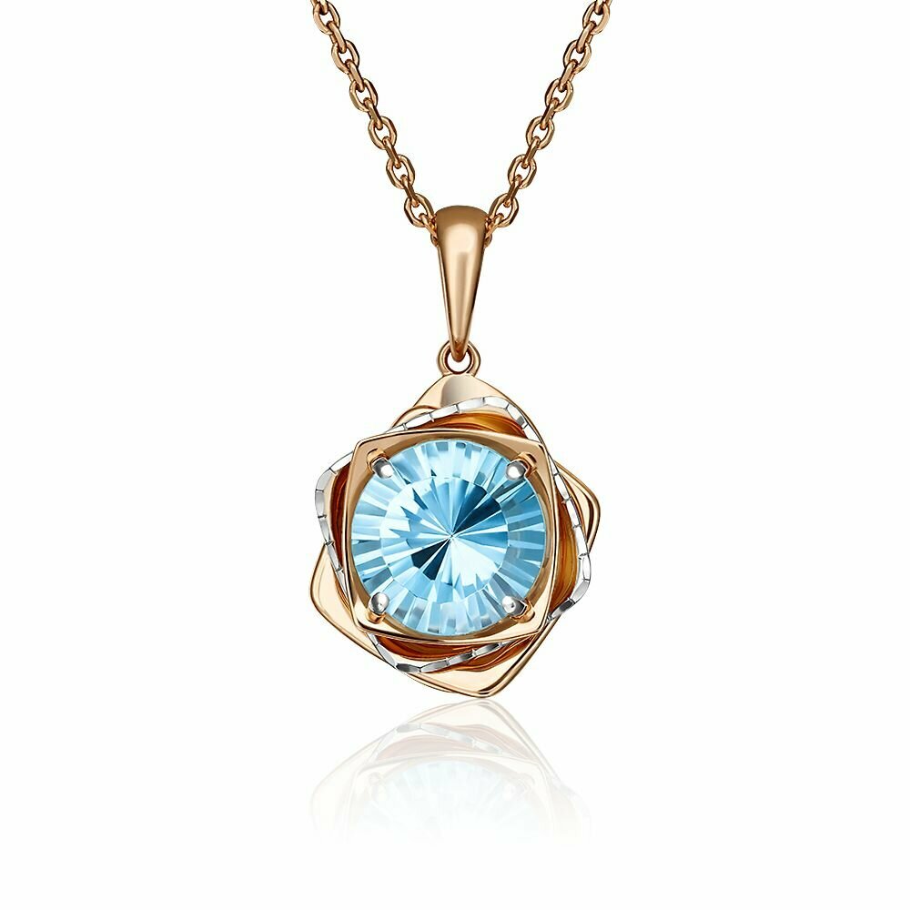 Подвеска, красное золото, 585 проба, топаз