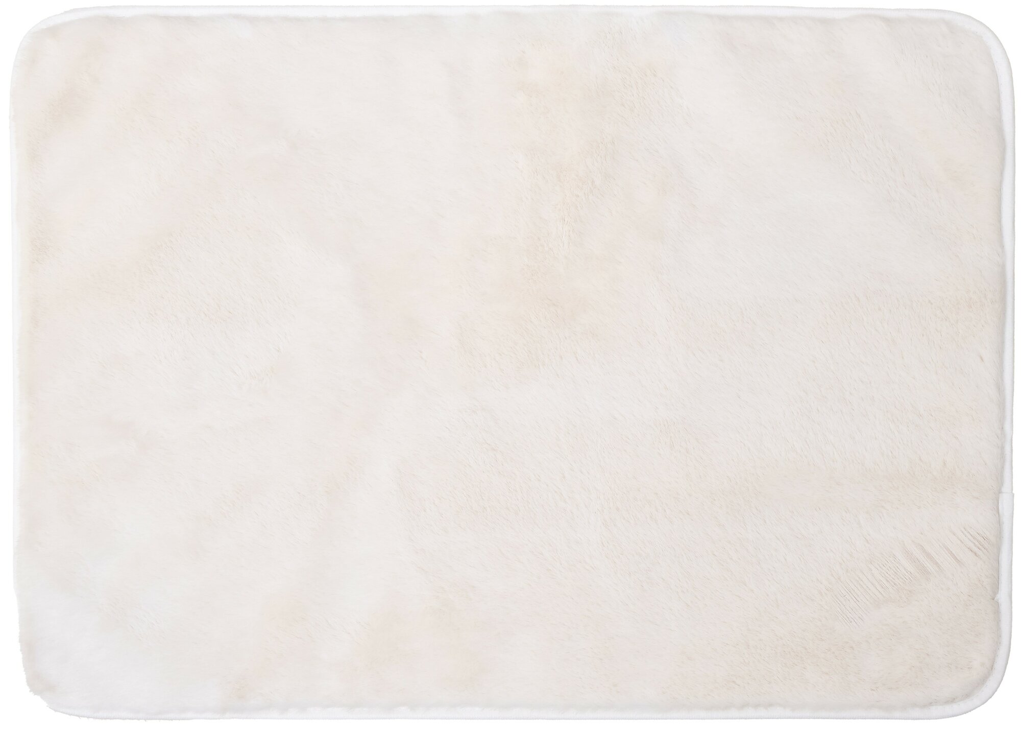 Мебельная накидка на кресло, стул, пуф из искусственного кроличьего меха Rabbet 50x70см кремовая