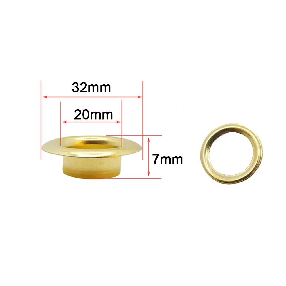 Латунные люверсы 20/25/30/40 мм 20mm Gold