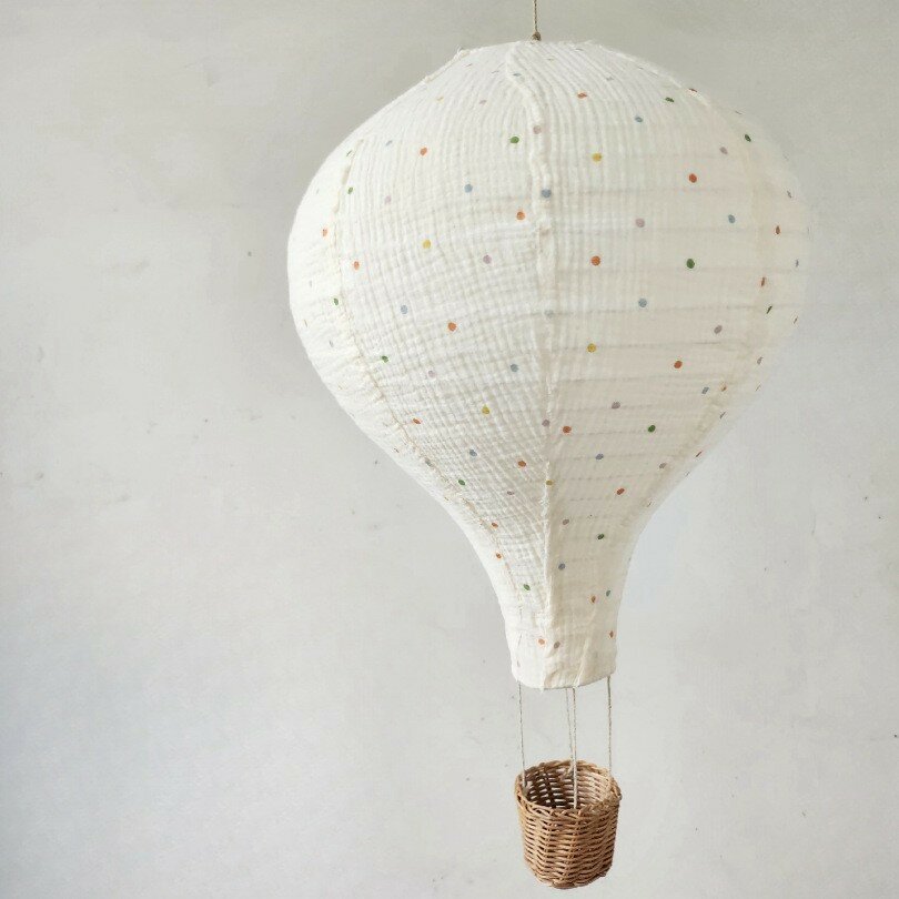 Ручной работы текстильный шар-аэростат с LED-подсветкой, подвесной декор для дома