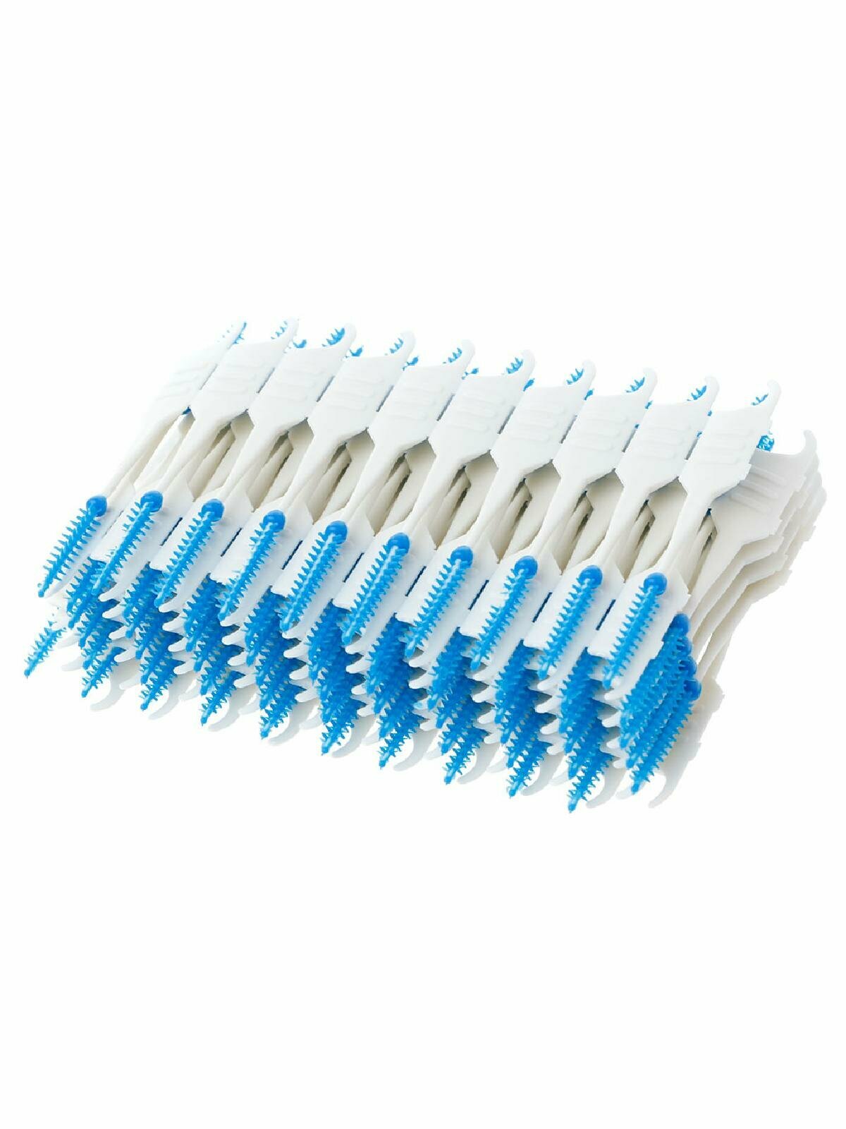 1 упаковка из 120 двуглавых мягких силиконовых спиральных щеток для чистки межзубных промежутков