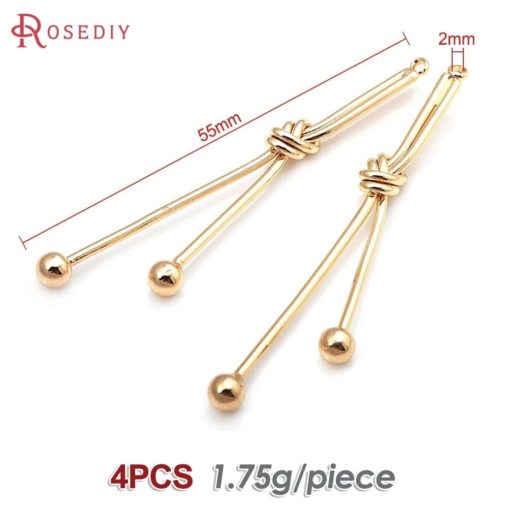 Латунная цепочка для сережек Rosediy, золотого цвета Бежевый, 35882-18K Gold Color