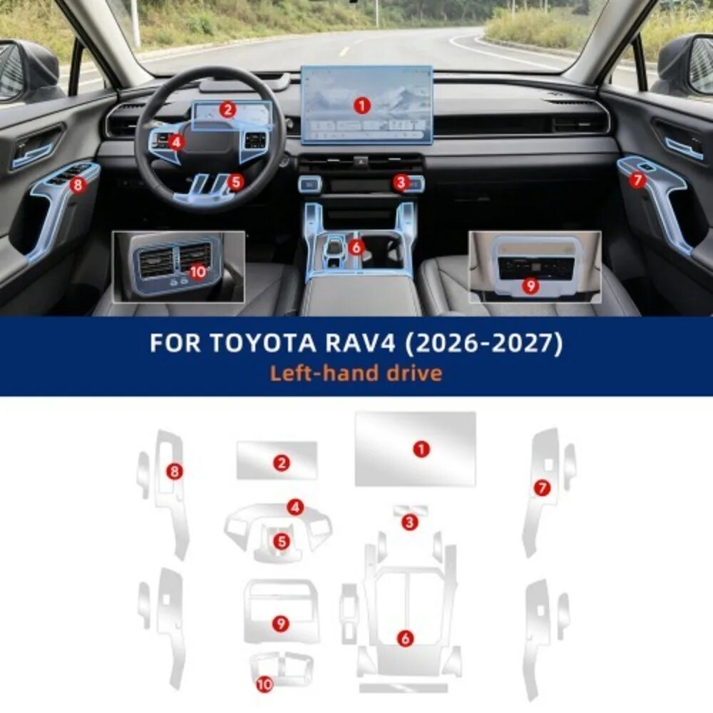 Защитная Пленка Из ТПУ Для Toyota RAV4 XA50 26-27, Прозрачная, Matte transparent, LHD