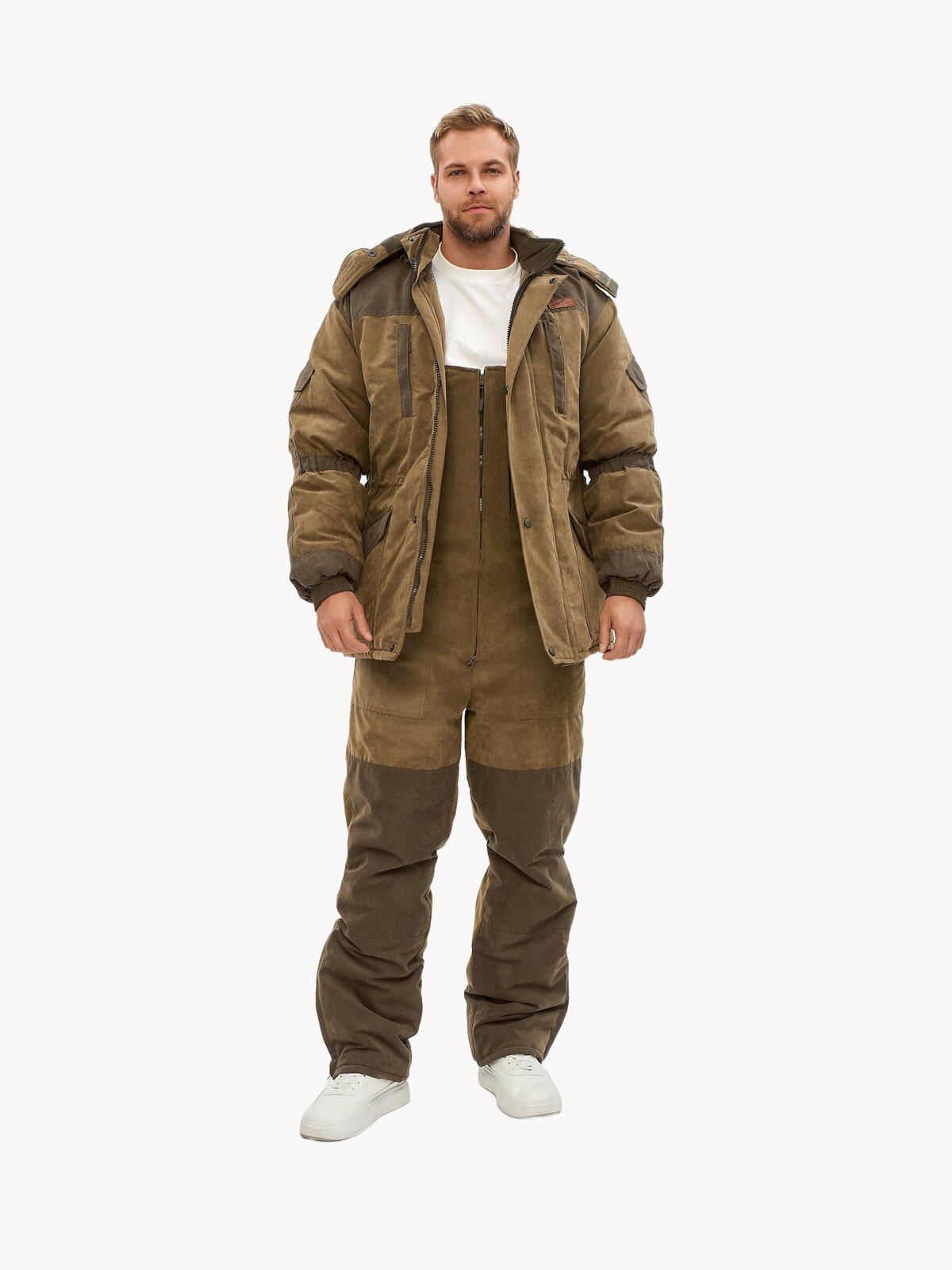 Зимний костюм для охоты и рыбалки KATRAN шквал -35°С (Финляндия, хаки) полукомбинезон, Размер: 56-58 Рост: 182-188