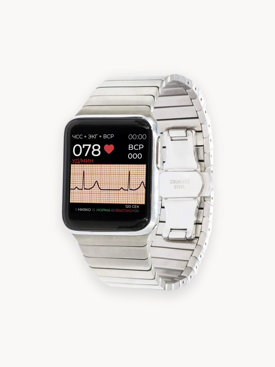 Профессиональные часы здоровья HEALTHBAND с измерением давления, пульса, температуры, кислорода, ЭКГ и сигнализатором тахикардии Health Watch Pro №5