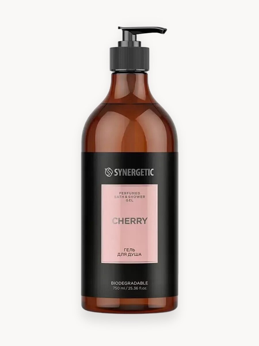 SYNERGETIC Парфюмированный гель для душа с ароматом вишни, 750 мл