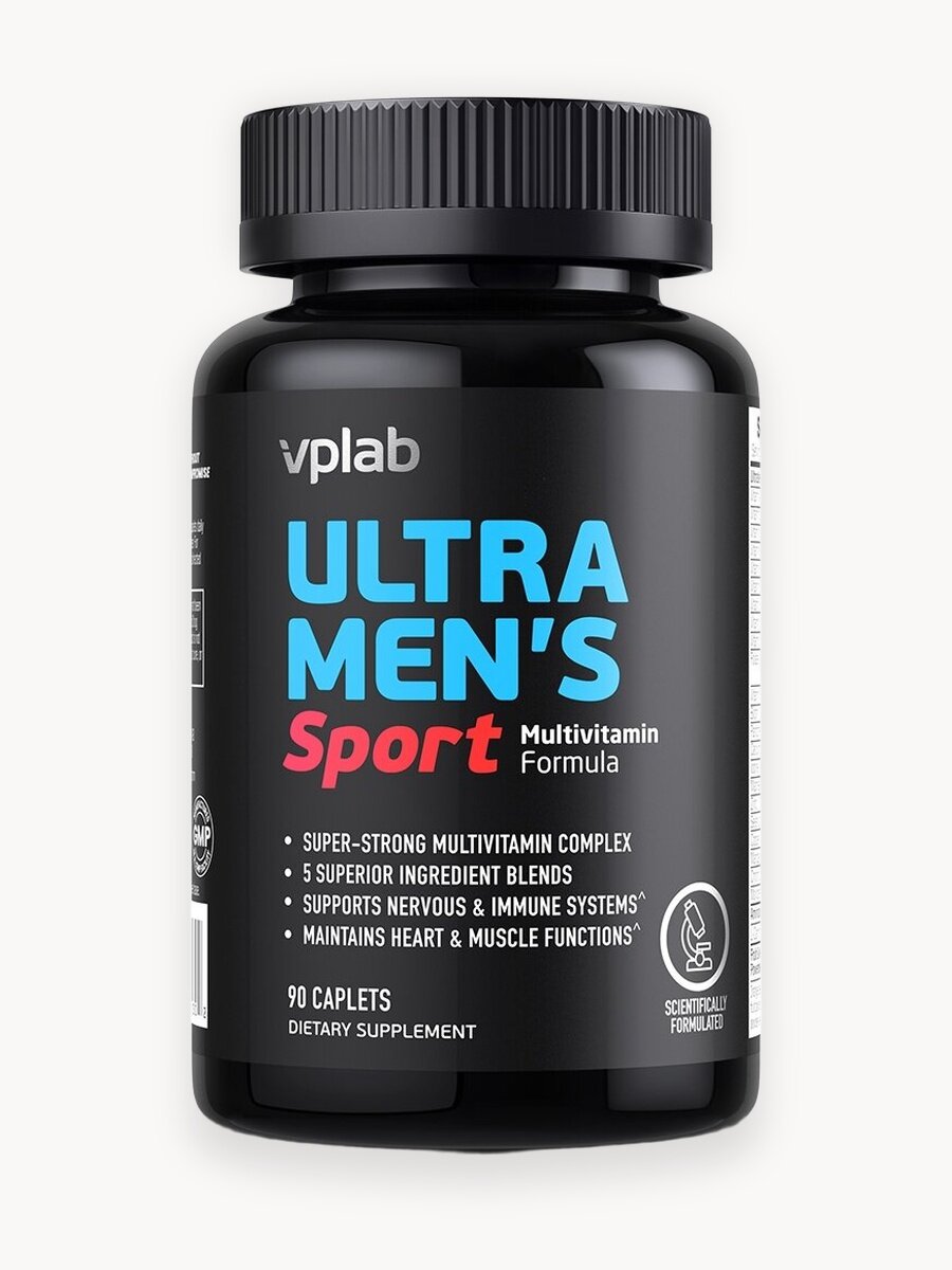 VPLAB Ultra Men's Sport, Комплекс витаминов, 90 каплет, Мультивитамины для мужчин, витаминно-минеральный комплекс