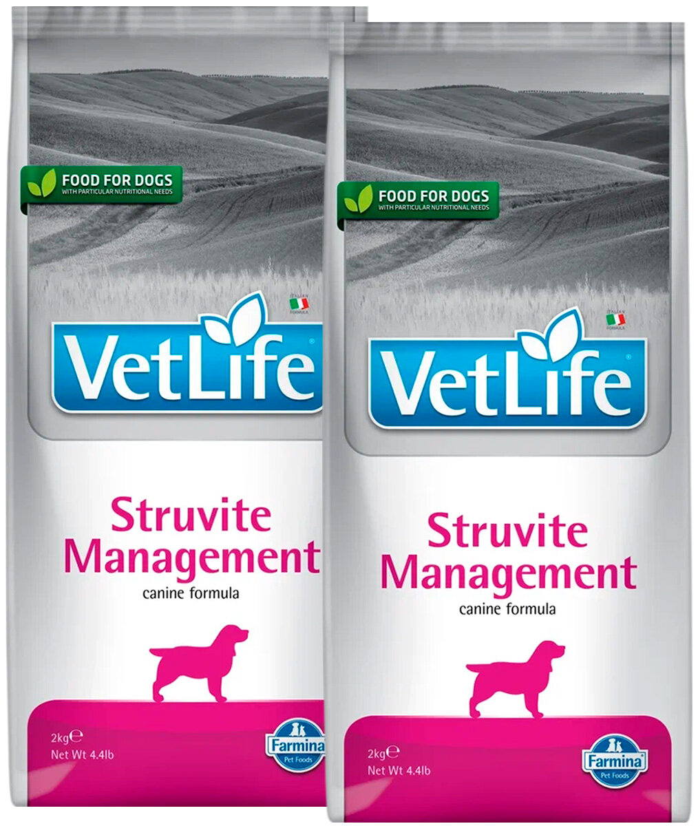 FARMINA VET LIFE CANIN STRUVITE MANAGEMENT для взрослых собак при мочекаменной болезни струвиты (2 + 2 кг)