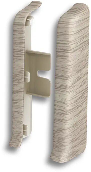 Заглушка для плинтуса левая и правая Сосна Снежная, высота 80 мм, 2 шт.