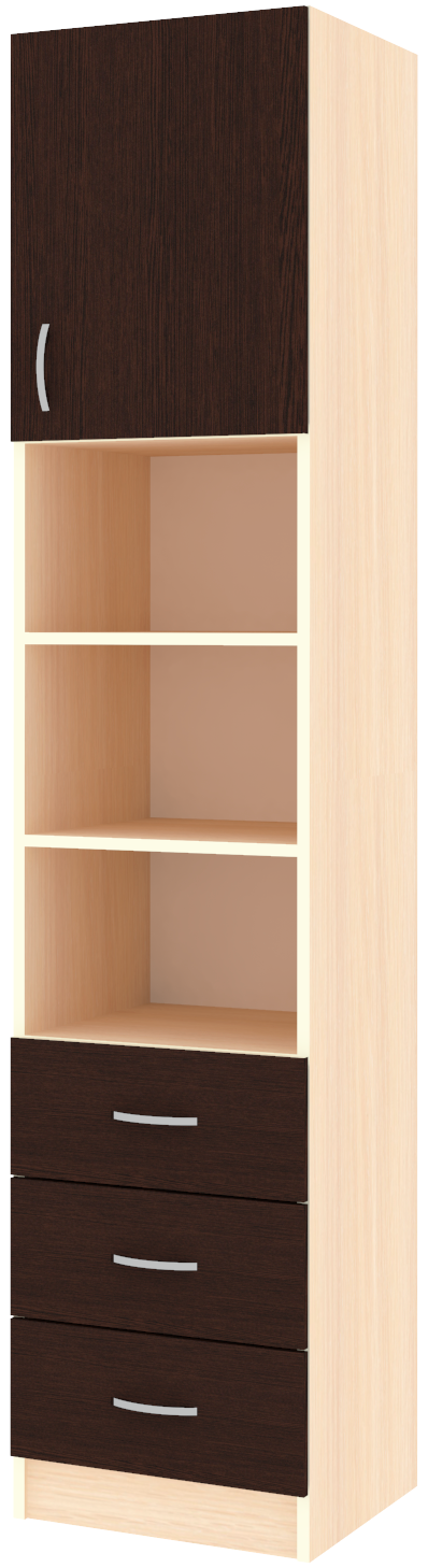 Пенал полуоткрытый КИВи Дуб Молочный Венге