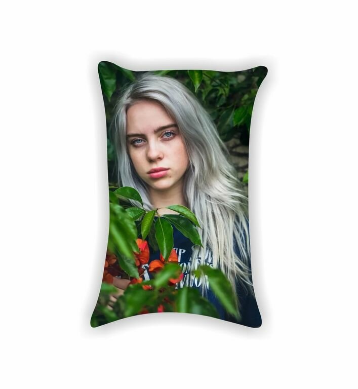 Подушка Билли Айлиш, Billie Eilish №9, Картинка с двух сторон