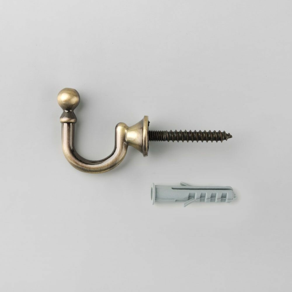 Крючок винтовой 45 мм OLEXDECO 1 шт. Антик