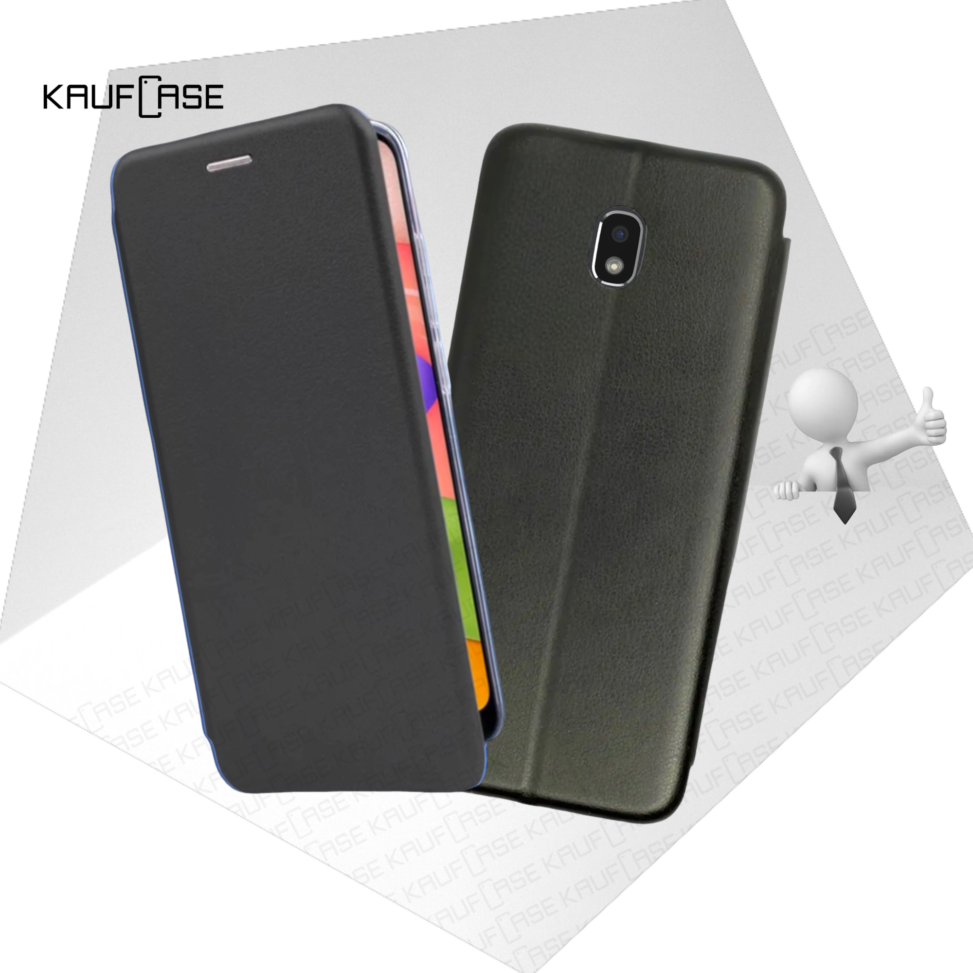 Чехол книжка для телефона Samsung J7 2017 (J730) (5.5"), черный. Текстура под кожу