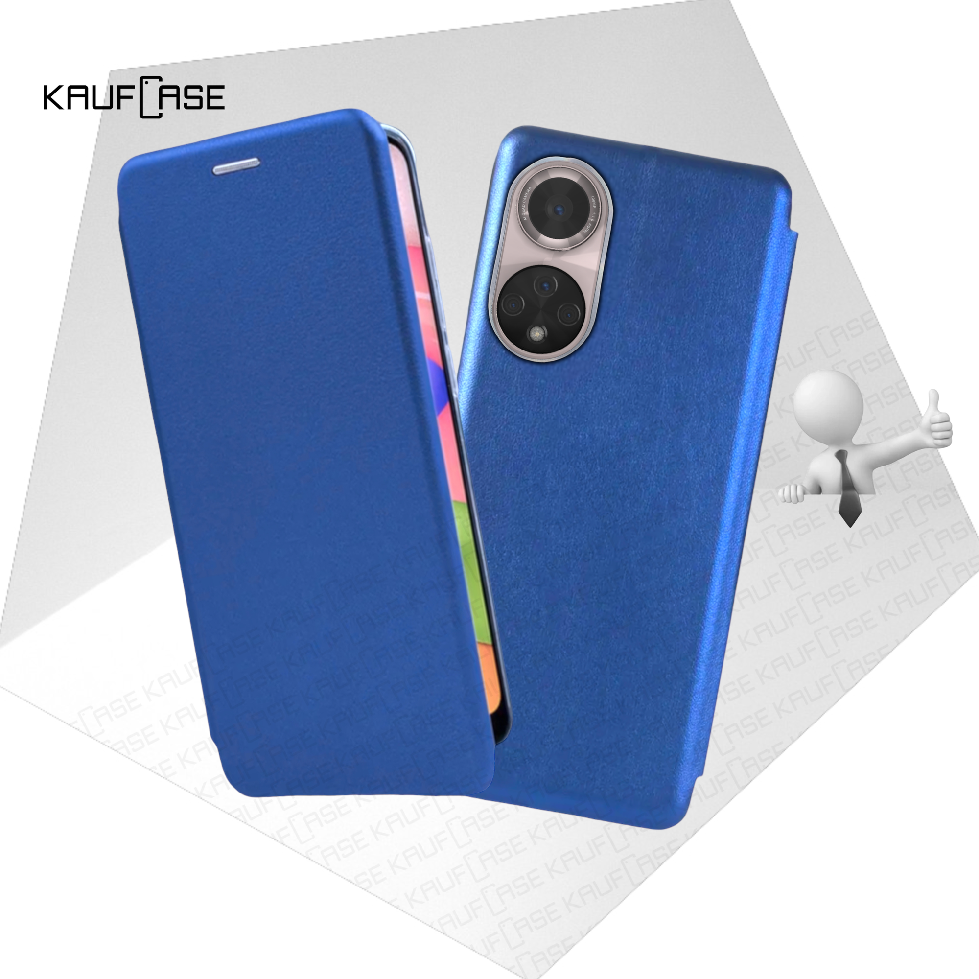 Чехол книжка для телефона Huawei Honor 50 /Nova 9 (NTH-NX9 /NAM-LX9) (6.57"), синий. Текстура под кожу