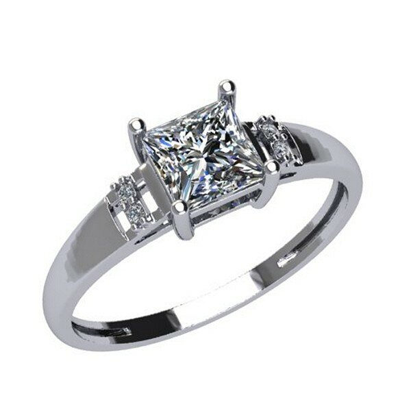 Кольцо, серебро, 925 проба, родирование, фианит