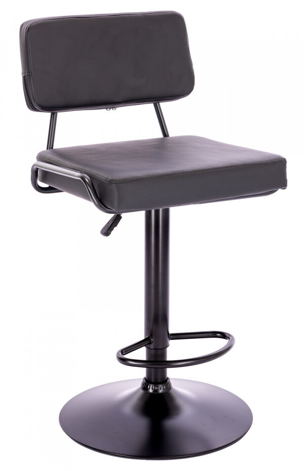 Стул барный Everprof со спинкой Everprof Bit Экокожа Черный со спинкой