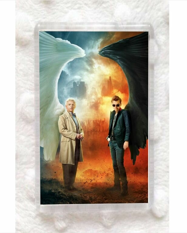 Магнит акриловый Благие знамения, Good Omens №6