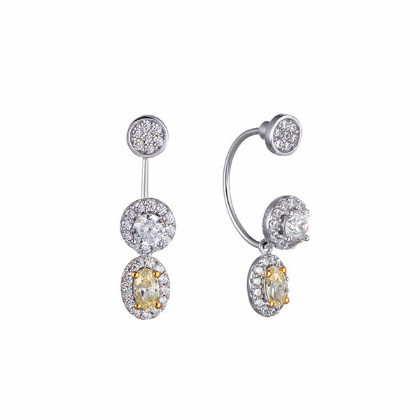 Серьги ELEMENT47, серебро, 925 проба, фианит