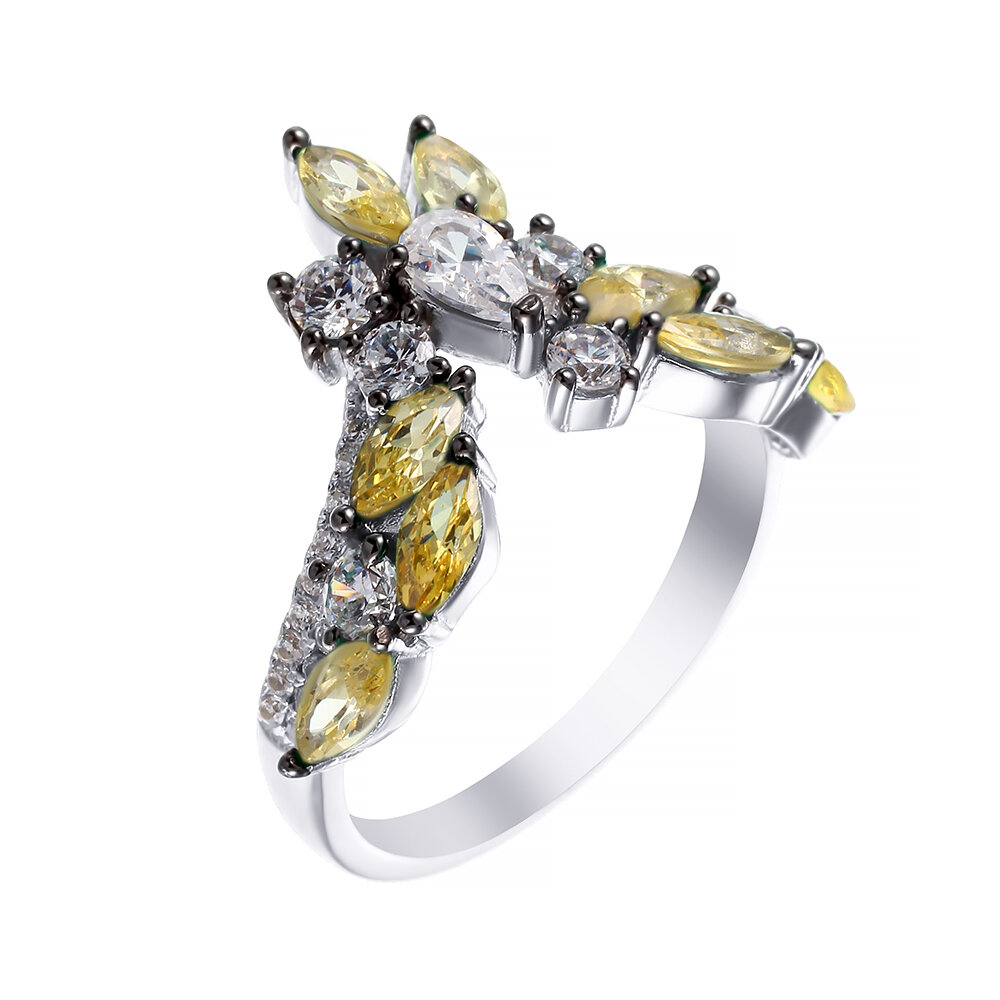 Кольцо, серебро, 925 проба, фианит