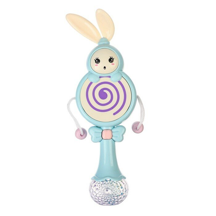 Погремушка музыкальная «Зайка барабан», эластичные ушки, цвет микс, Крошка Я, 7523314