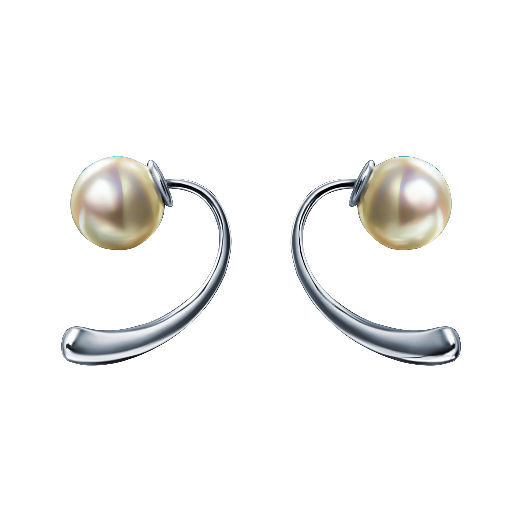 Серьги, серебро, 925 проба, жемчуг имитация