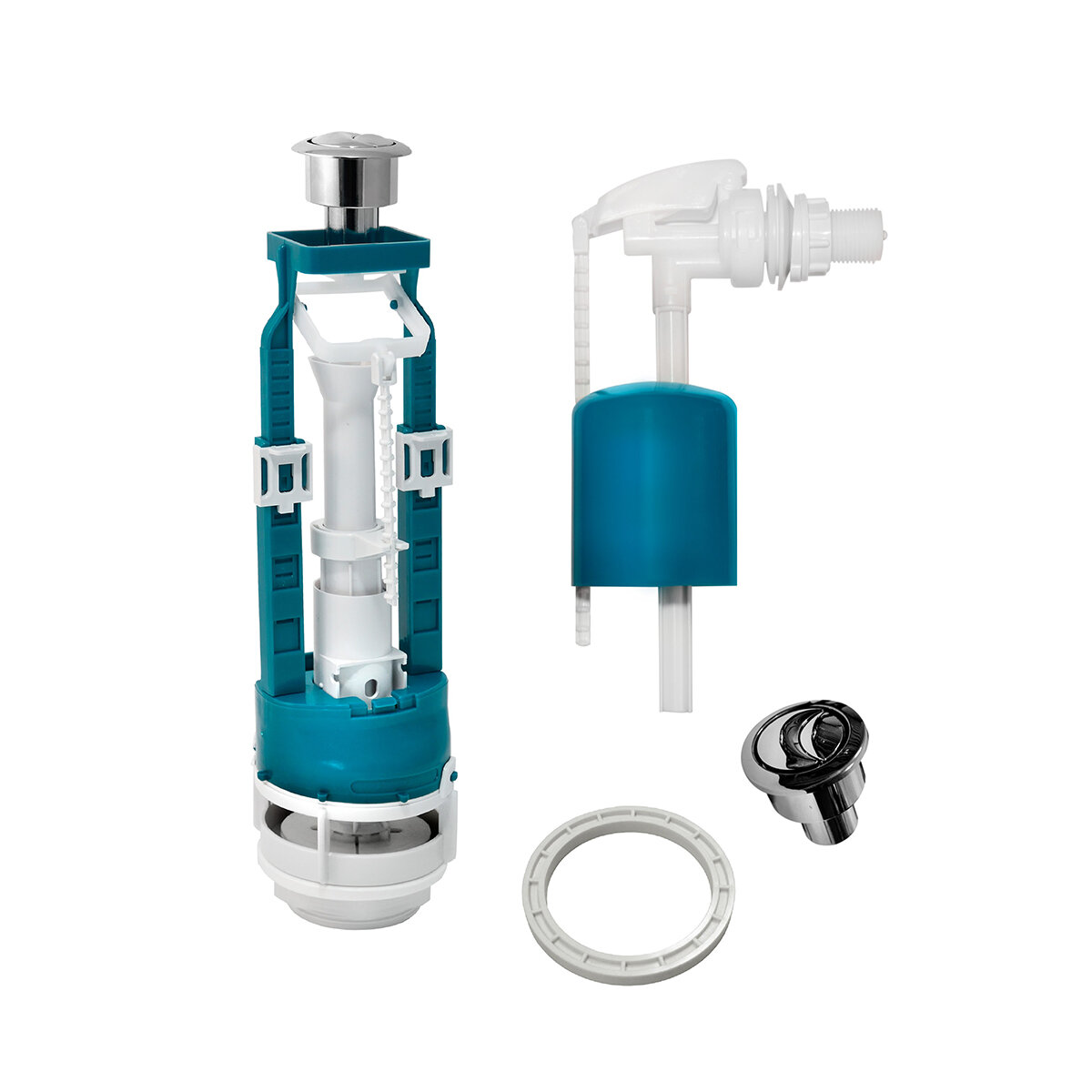 Арматура водосливная Инкоэр И-СБ2м-БпрН-ХХ-В Р, 2 кнопки (гальваническое покрытие), боковой подвод