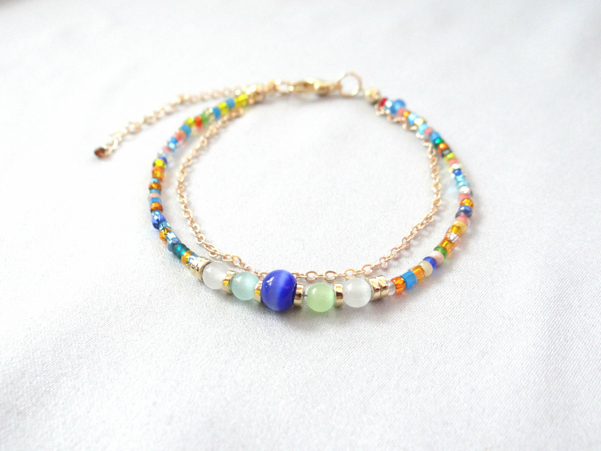 Браслет-цепочка, гематит, кошачий глаз