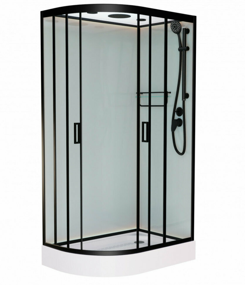 Душевая кабина Frank F411R Black 110х80 см правосторонняя, 114115