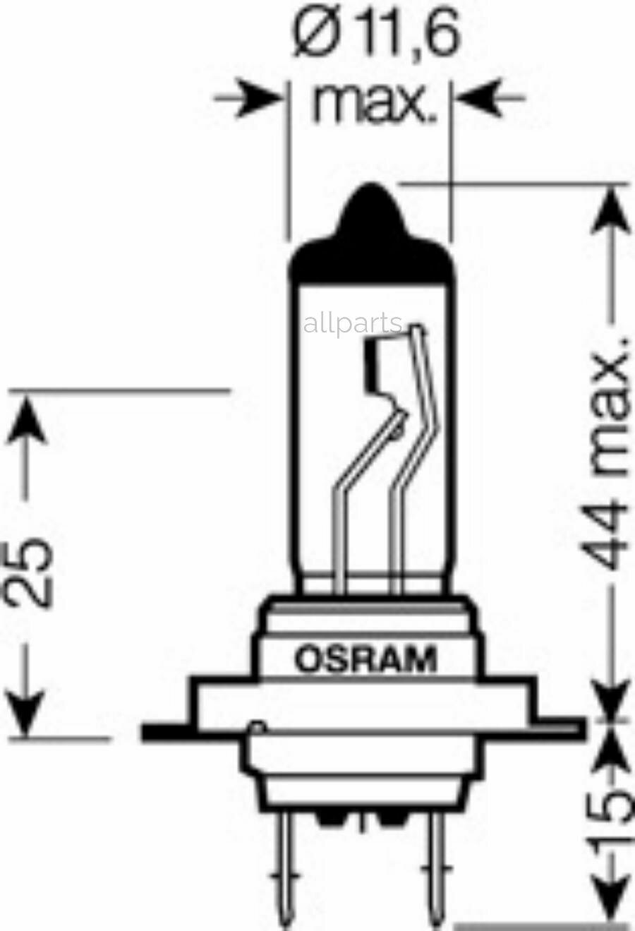 OSRAM 64210ALL Лампа галогеновая H7 PX26D 55W