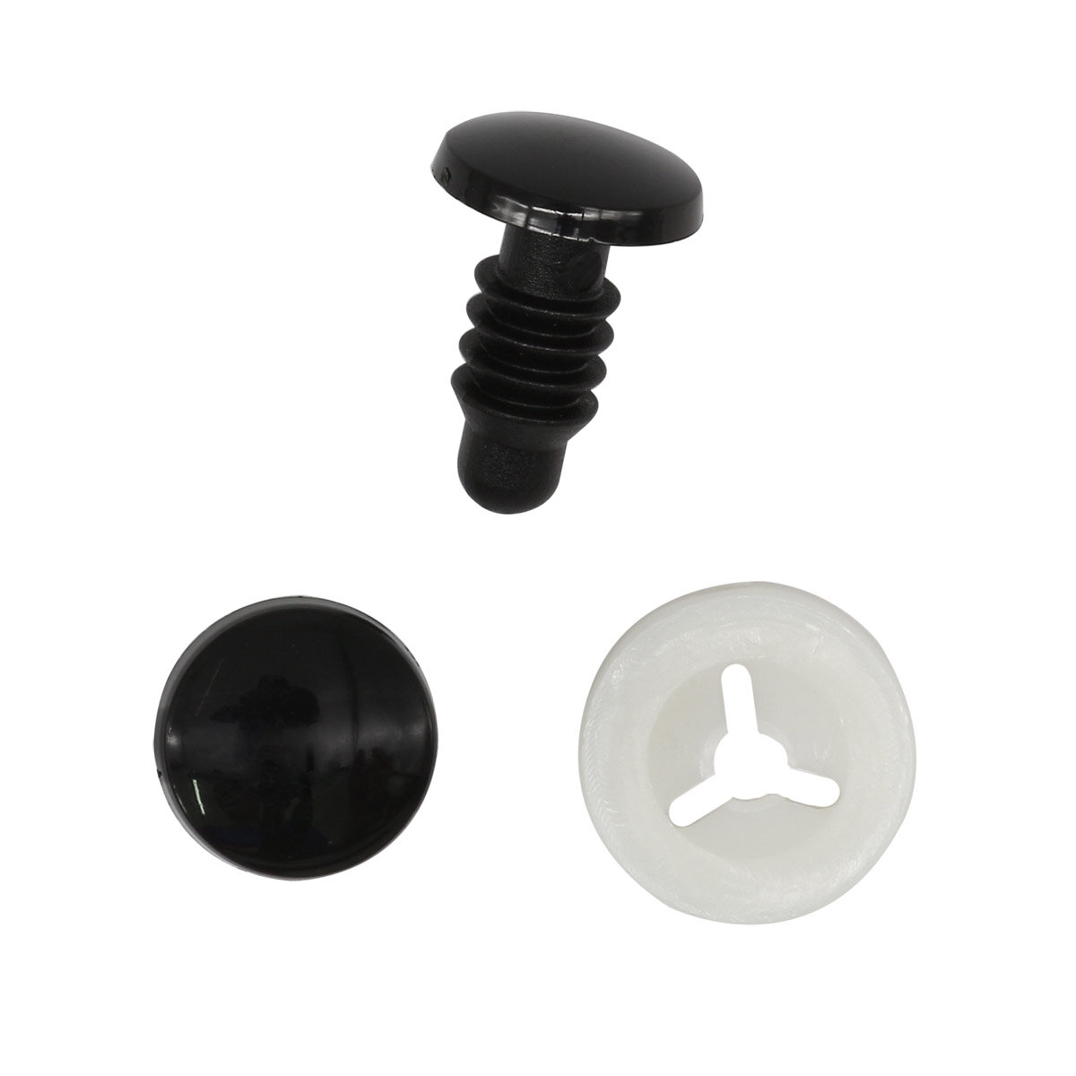 Глазки для игрушек и кукол, 10 мм, 24 шт, круглые, плоские, с фиксатором, Айрис