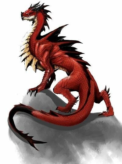 Картина по номерам холст на подрамнике 20х30см "Красный дракон" Сложность 3