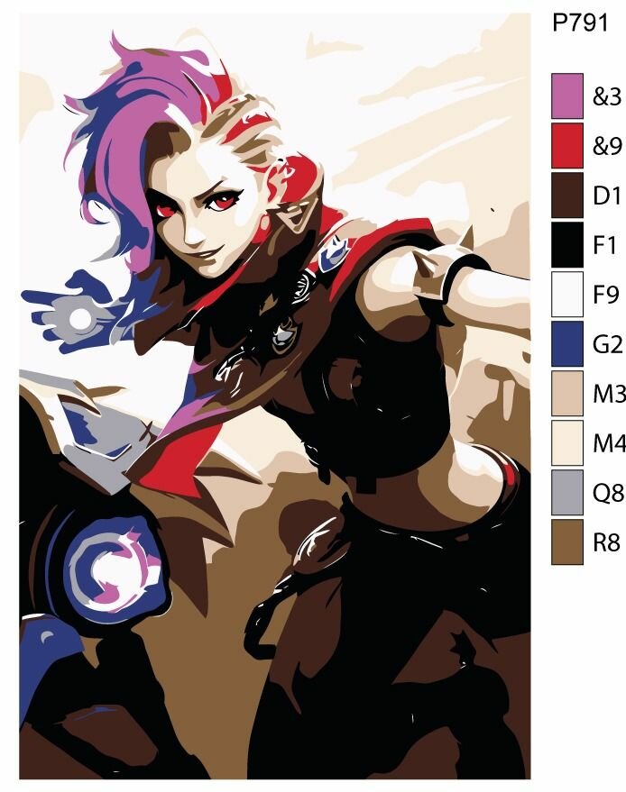 Детская картина по номерам P791 "Игра Mobile Legends. Иксия" 20x30