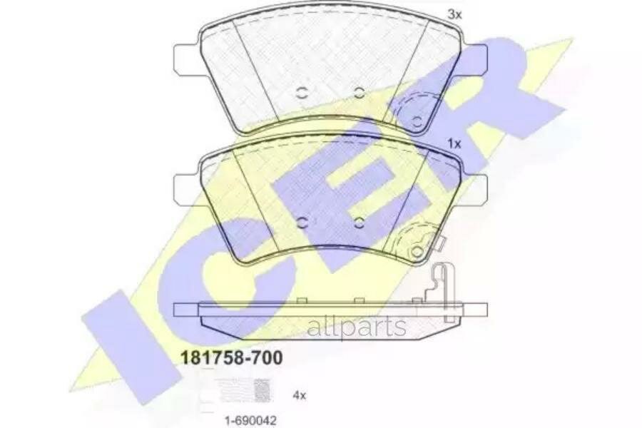 ICER 181758-700 Колодки тормозные дисковые