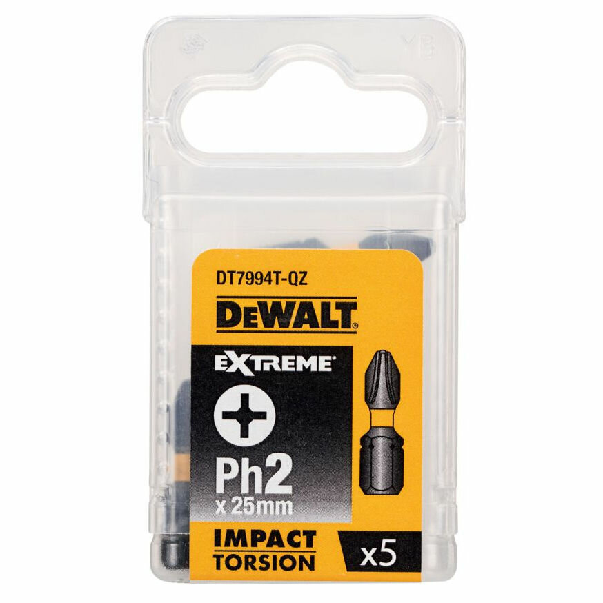 Бита DeWalt PH2, 25мм, 5шт DT7994T-QZ