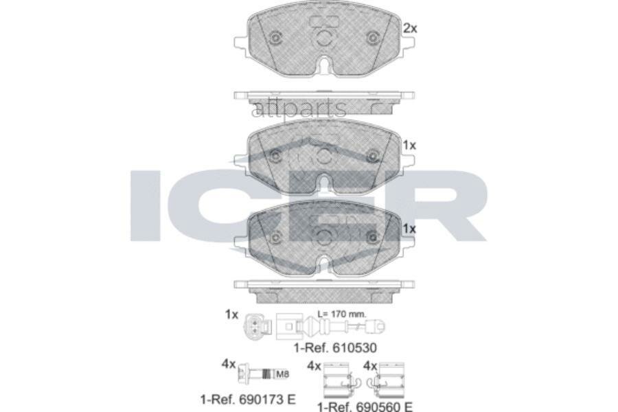 ICER 182369 Колодки тормозные