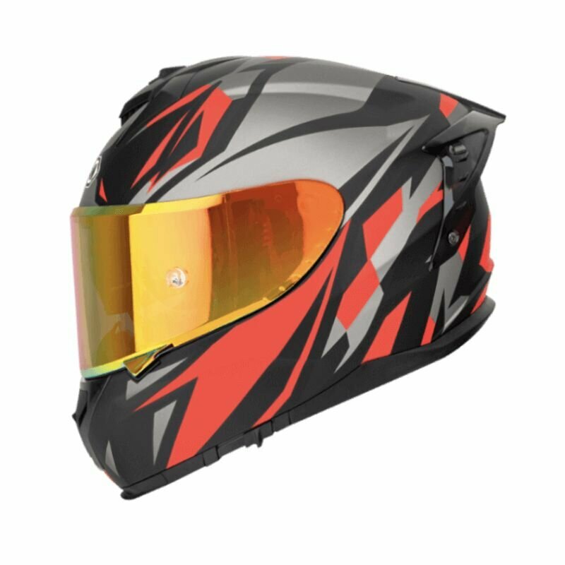 Мотошлем Soman SM961-S Matt Black Red-Smoke spoiler XL