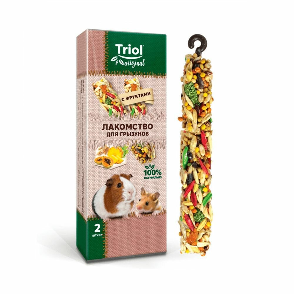 Triol Лакомство для грызунов Original с фруктами, 2 шт в уп