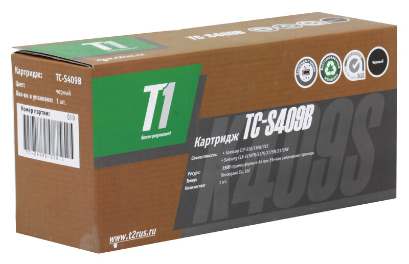 Картридж лазерный T2 для Samsung TC-S409B / T1 для Samsung CLP-310/315/317 Чёрный