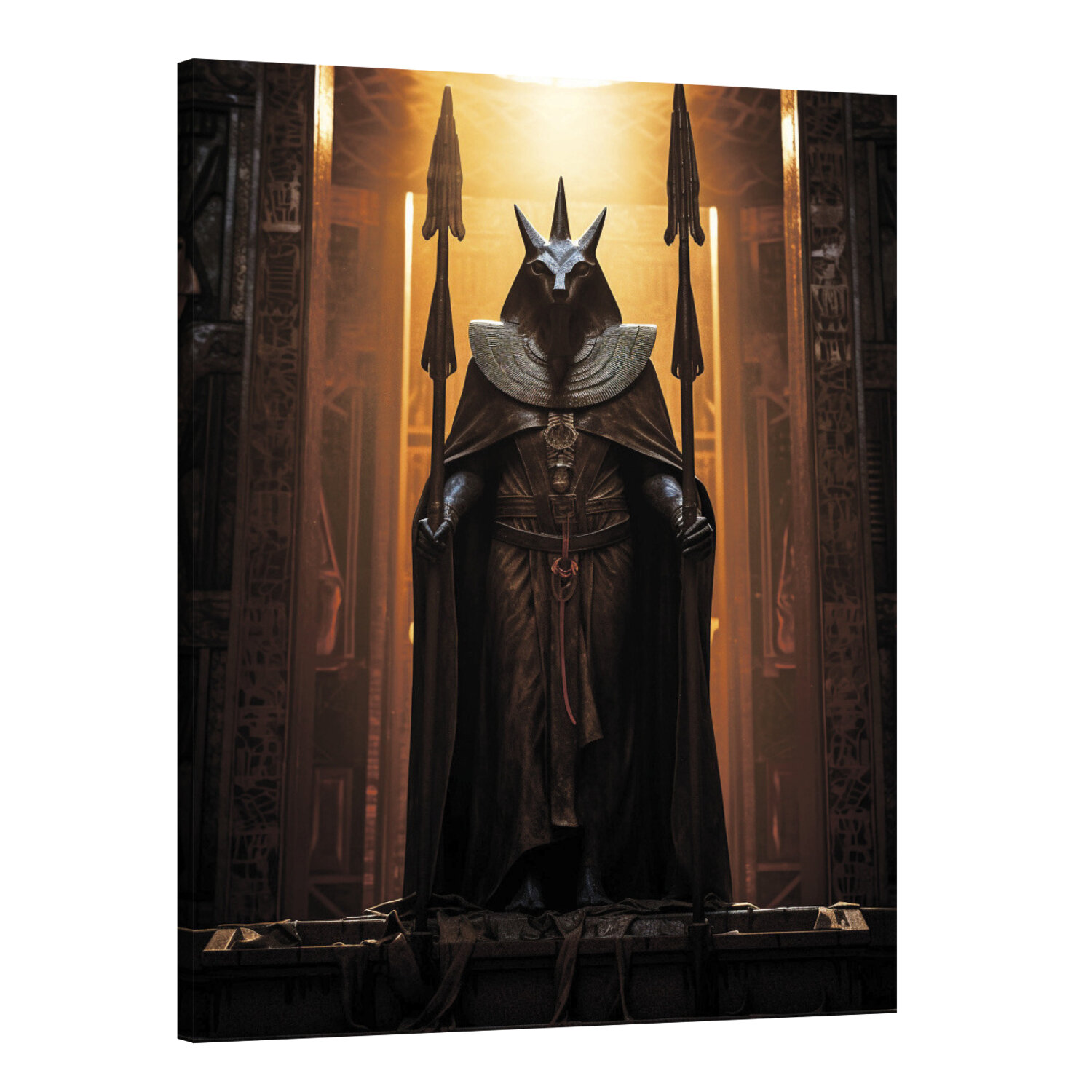Интерьерная картина 50х70 "Анубис: покровительница усопших душ и судьбы"